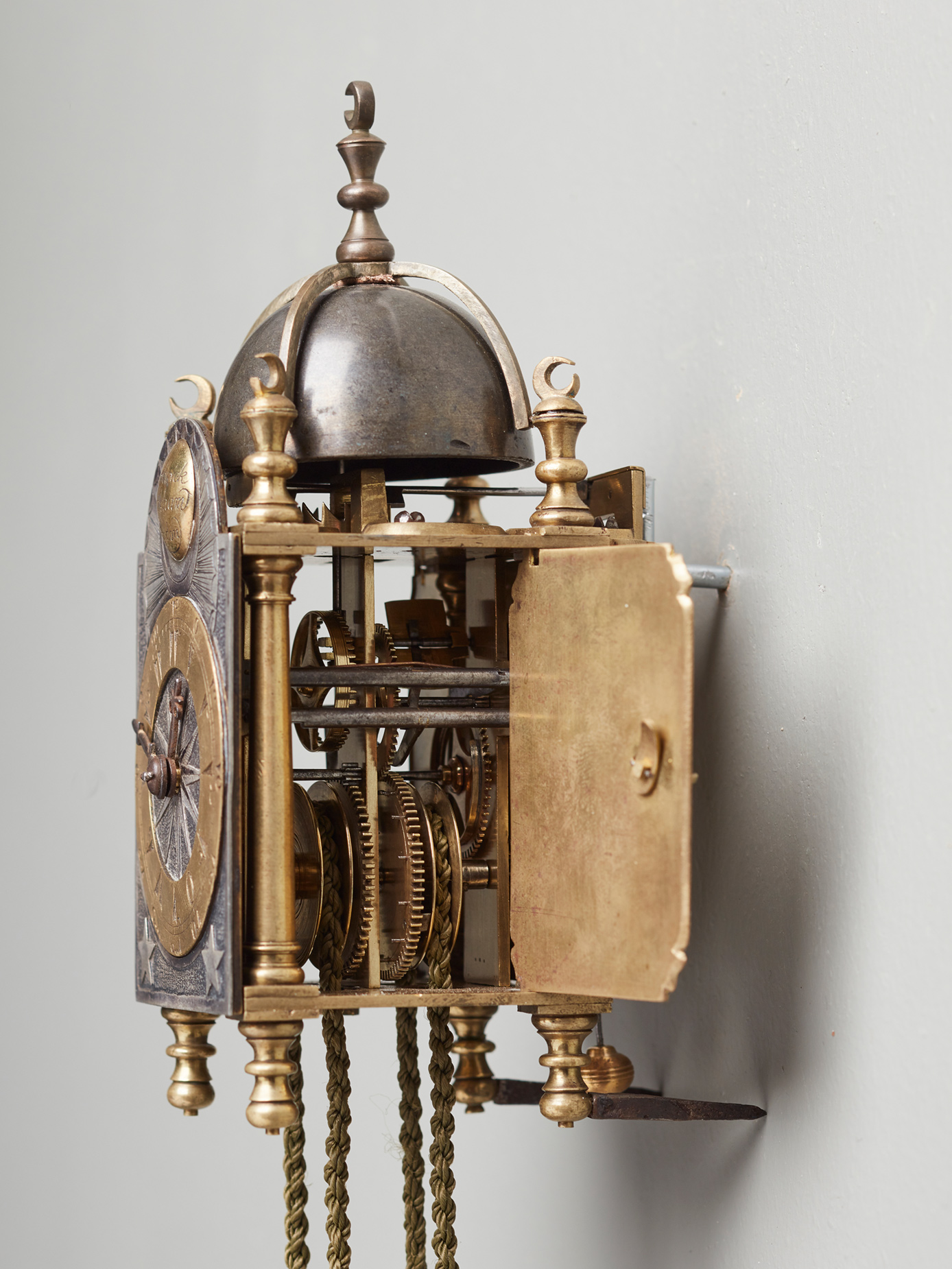 A rare English miniature lantern clock made for the Turkish market by ...