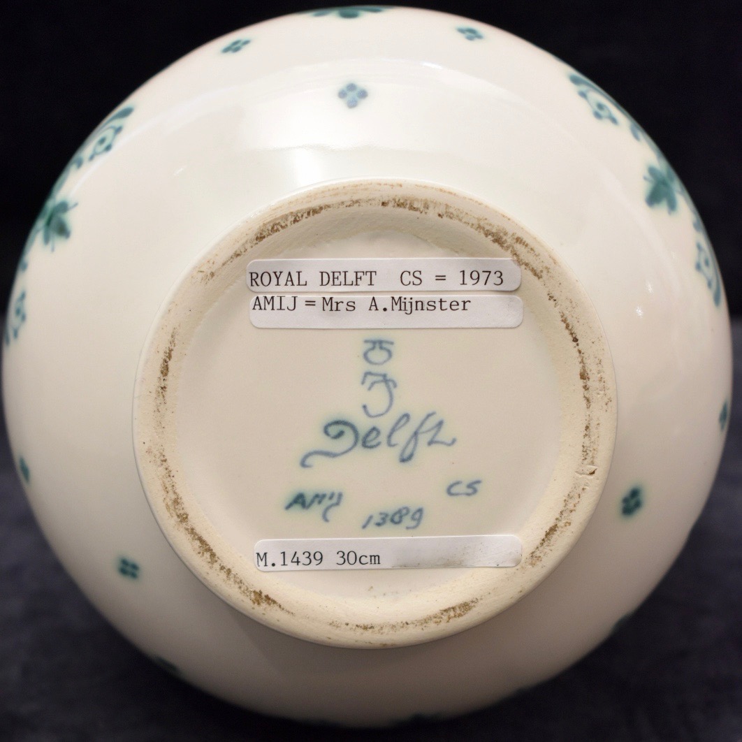 Two Rare Dutch Green & White Royal Delft Delvert Bottles - 1973. SOLD ...