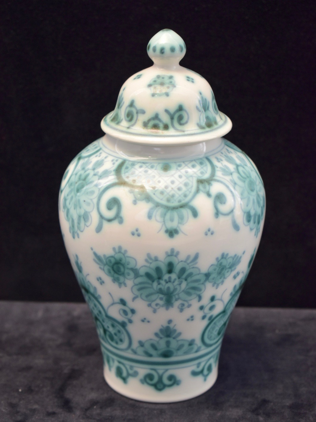 Rare Dutch Green & White Delft Delvert Lidded Jar - 1972. SOLD - ROYAL ...