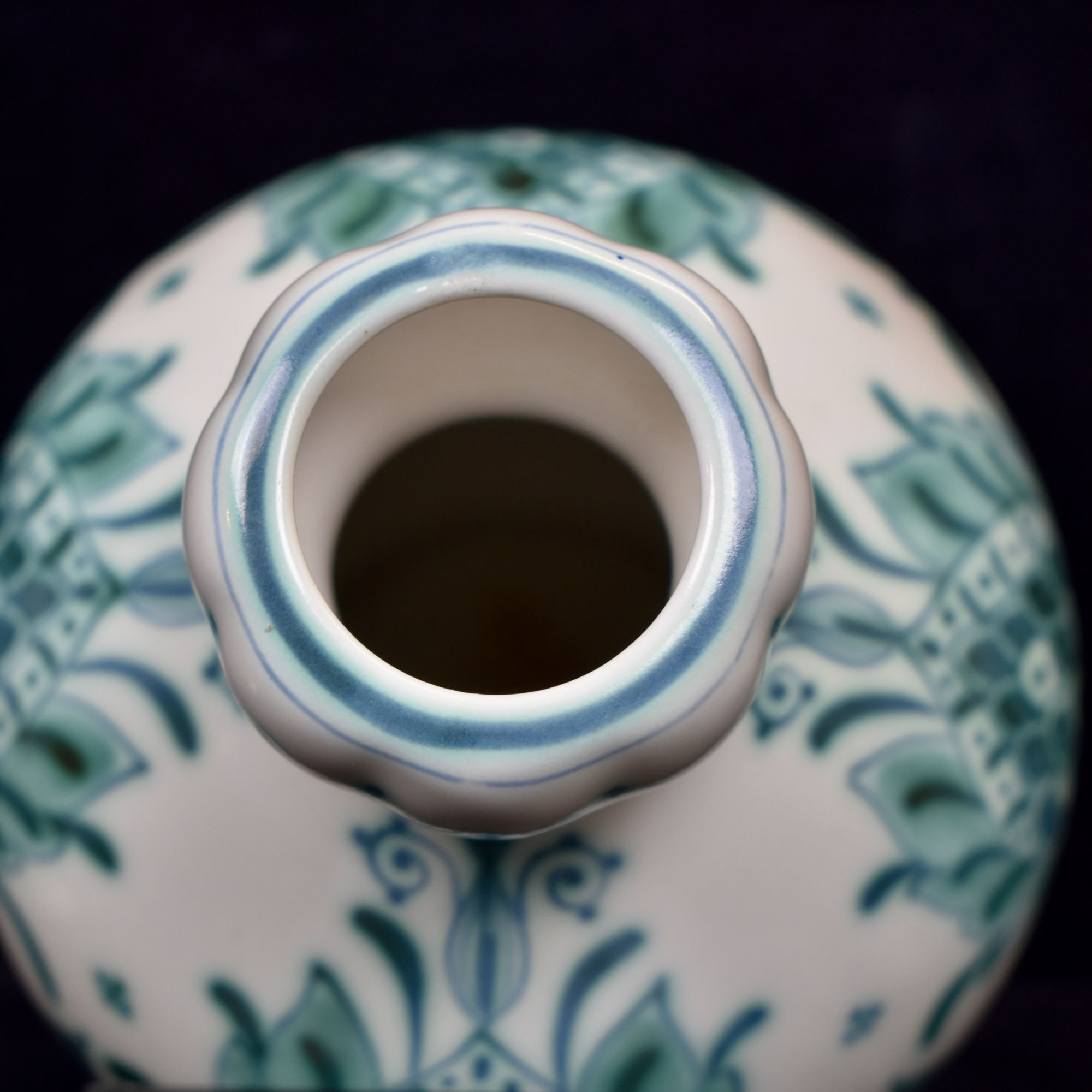 Rare Dutch Green & White Royal Delft Delvert Baluster Vase - 1969. SOLD ...