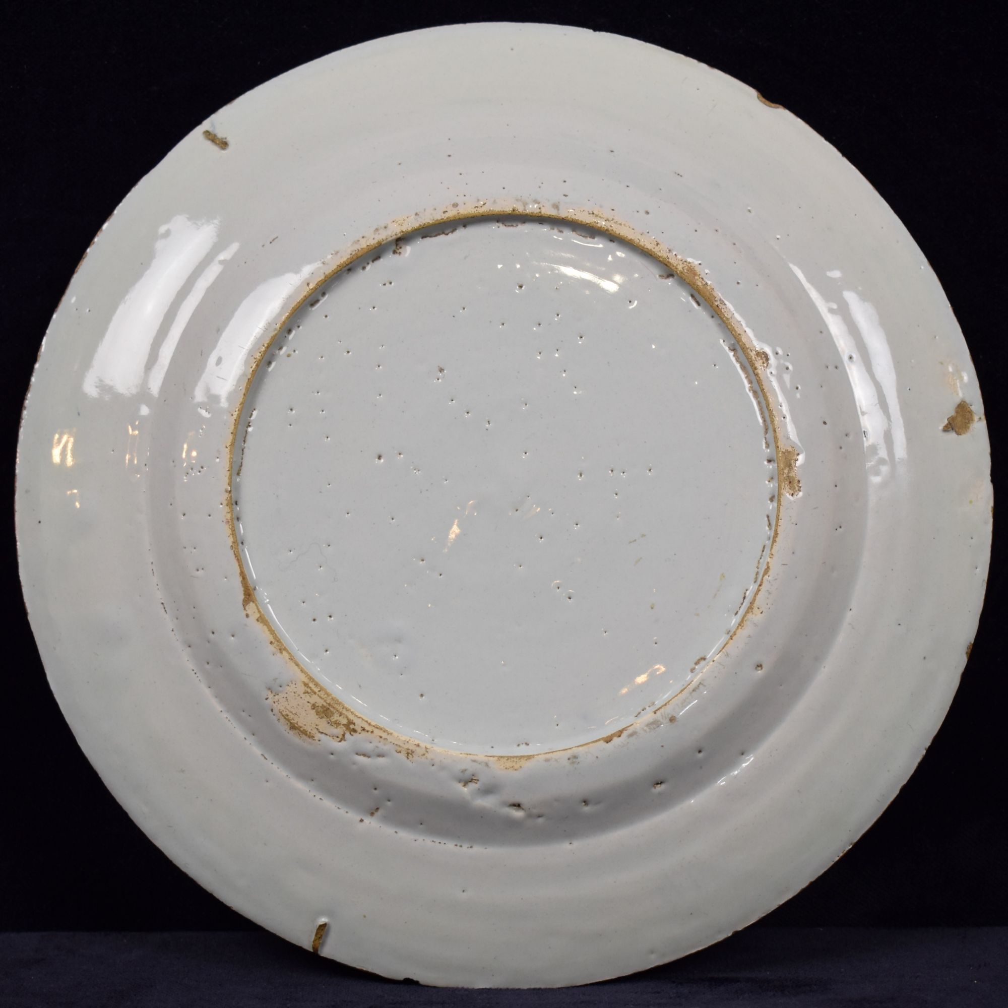 Two Antique Dutch 18th Century Mixed Technique Polychrome Delft Plates ...