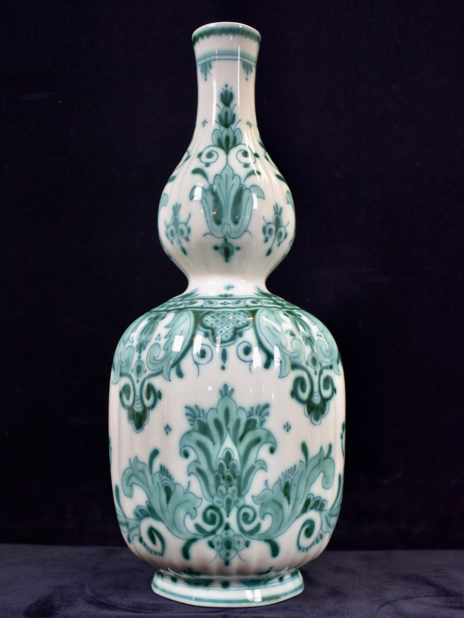 Rare Dutch Green & White Royal Delft “Delvert” Hand Painted Double ...