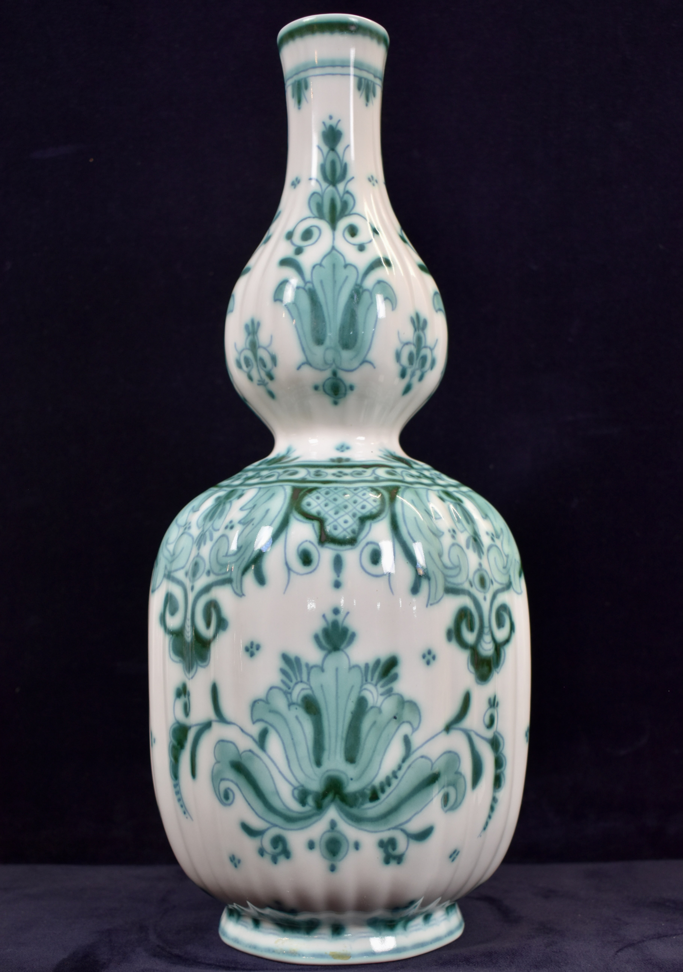 Rare Dutch Green & White Royal Delft “Delvert” Hand Painted Double ...