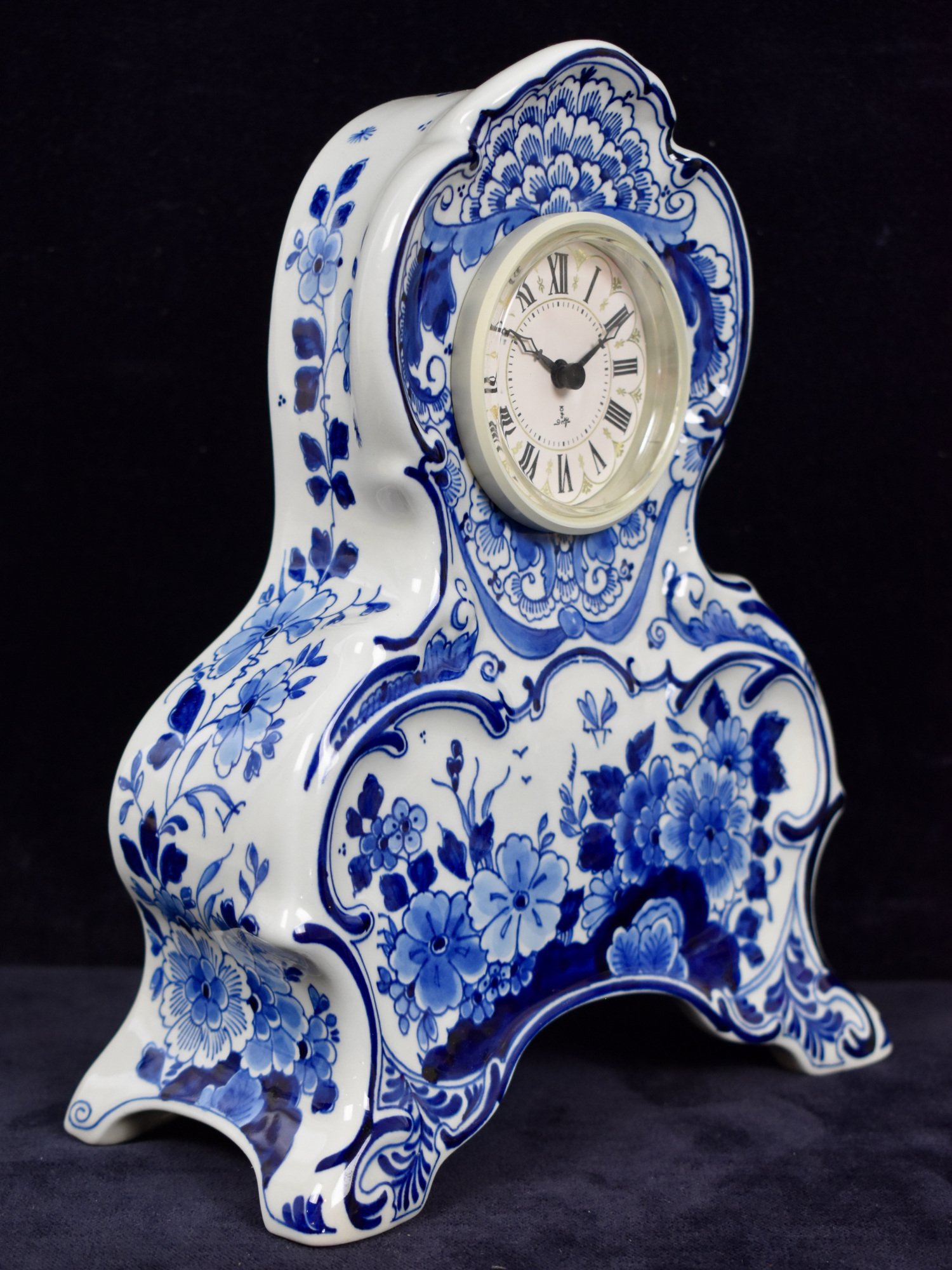 Dutch Blue & White Royal Delft Hand Painted Mantel Clock - 1981 - ROYAL ...