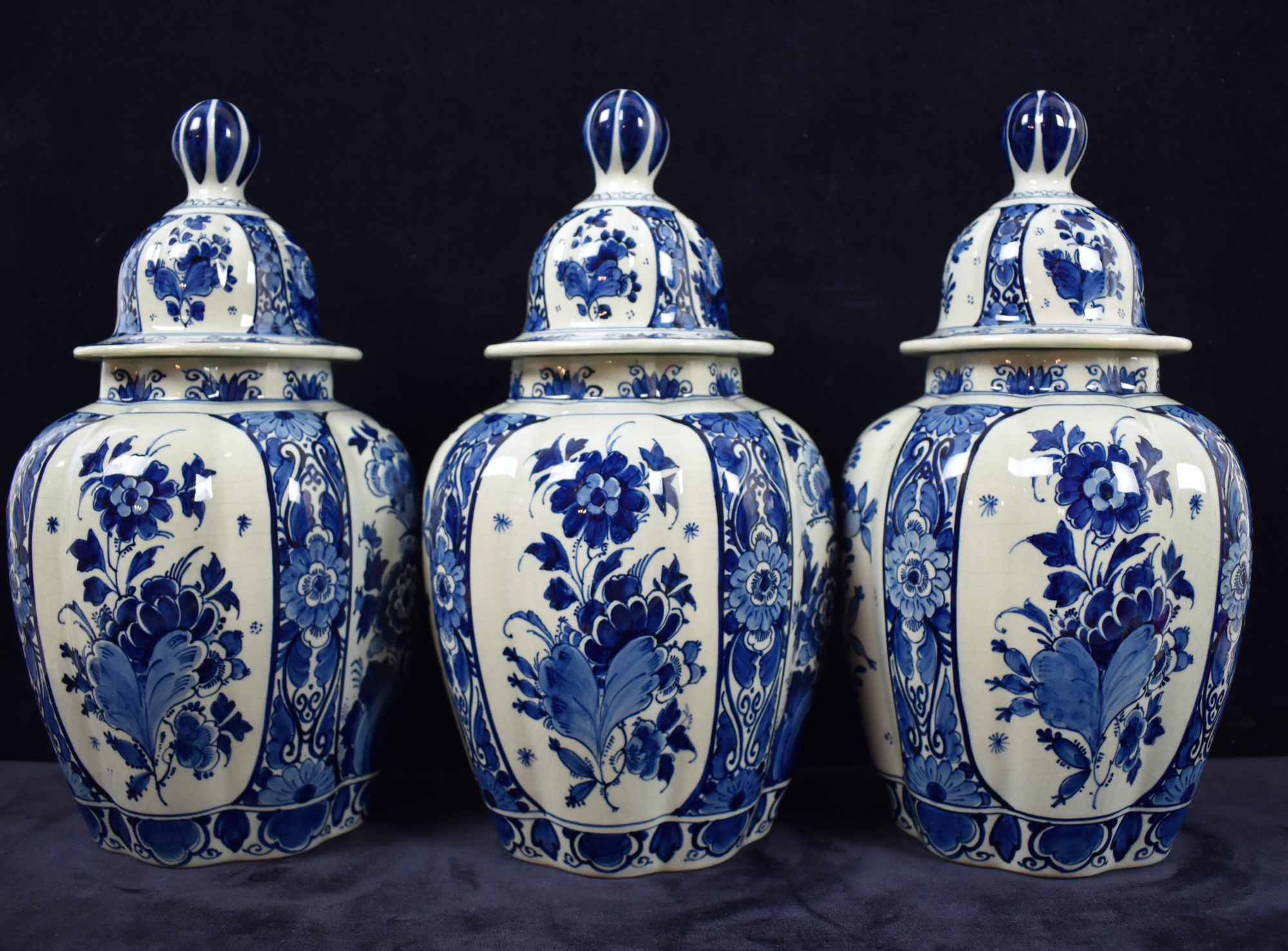 Antique Dutch Blue & White Royal Delft Hand Painted Five Piece ...