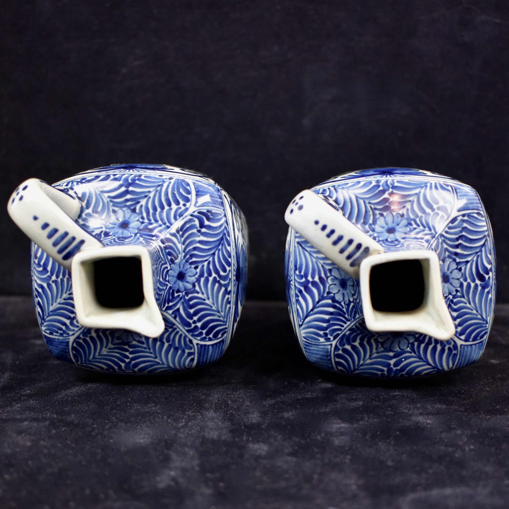Two Rare Antique Dutch Blue & White Royal Delft Hand Painted Jug ...
