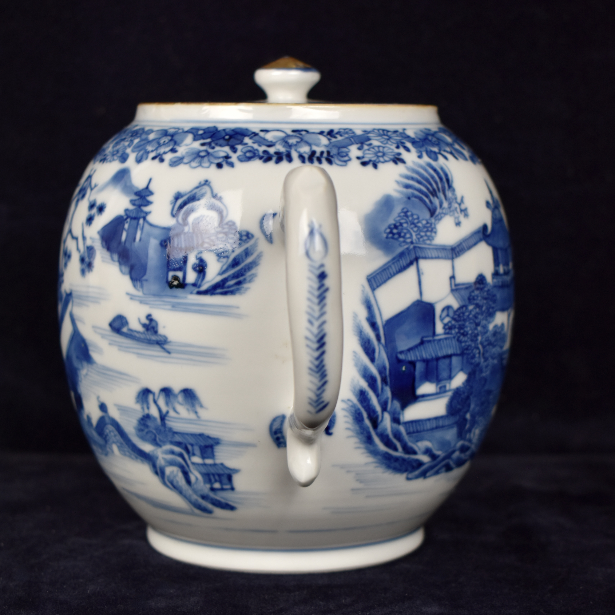Antique Chinese Qianlong Blue & White Export Porcelain Teapot | Hart