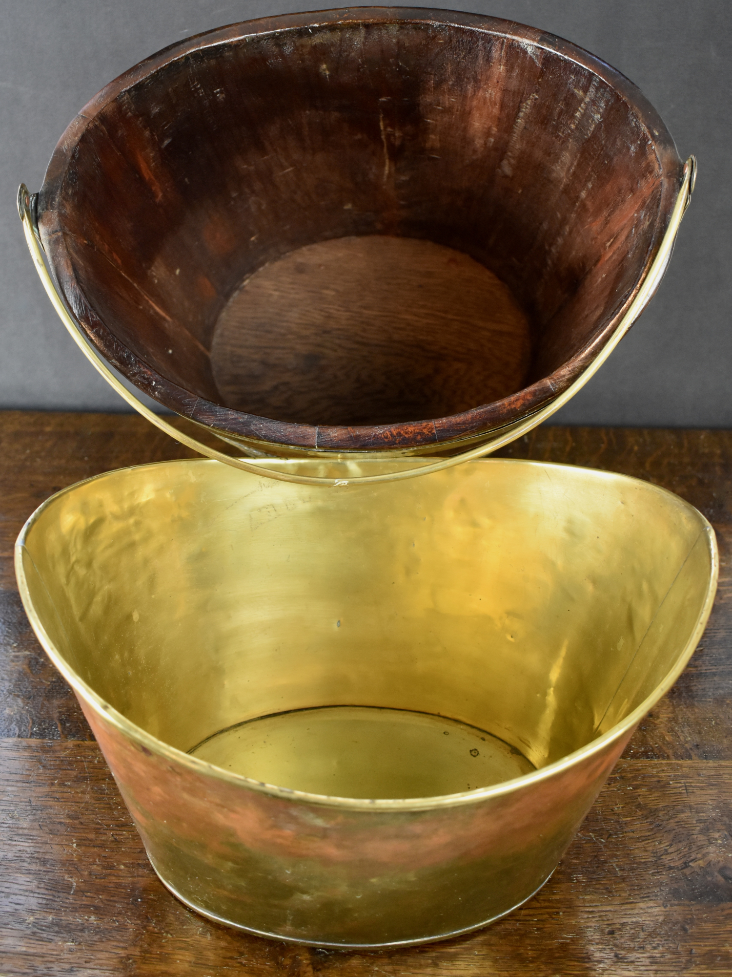 Antique Dutch Late 18th Century Brass Bounded Mahogany Tea-Bucket. | Hart