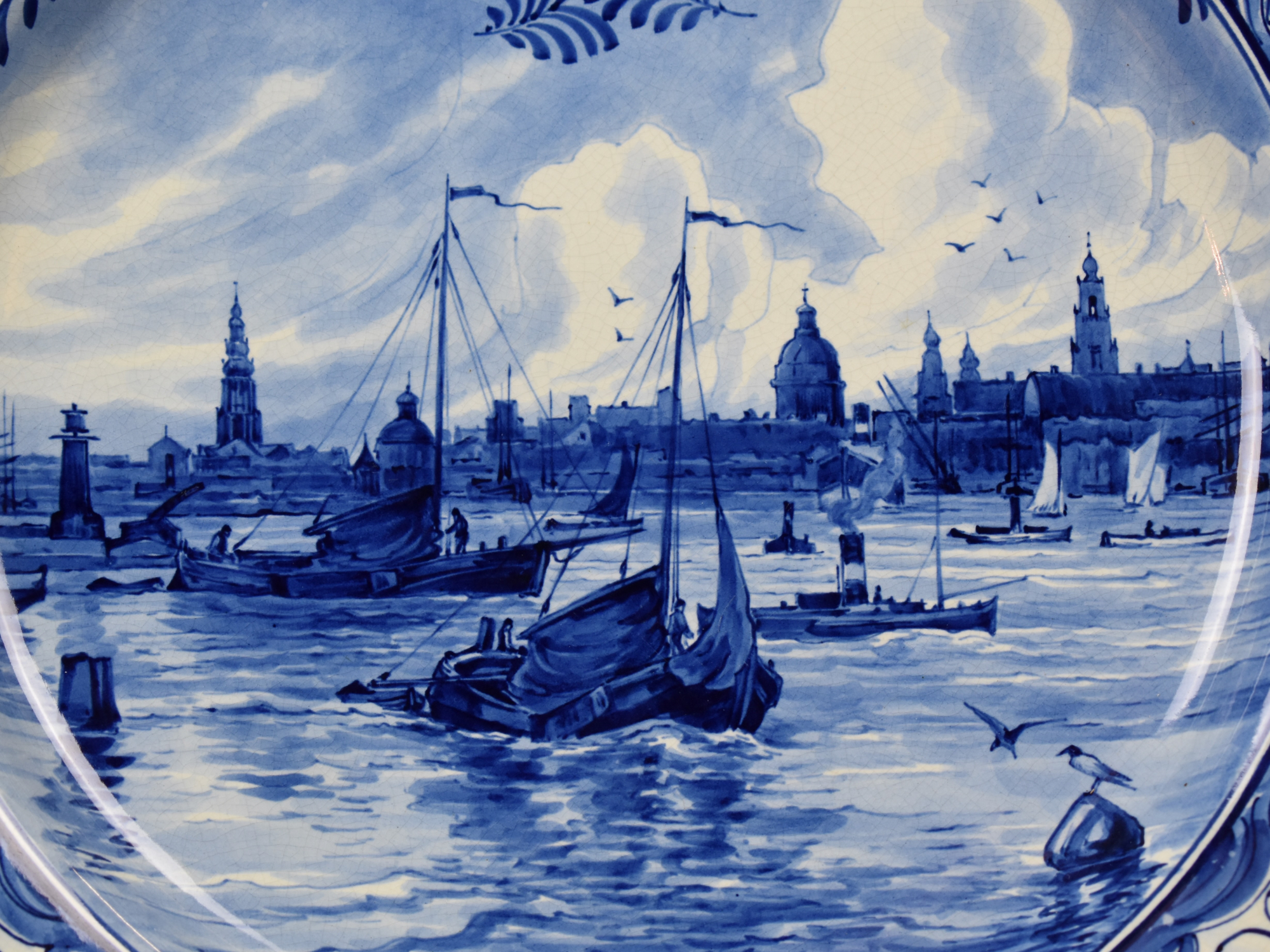 AMSTERDAM 750 YEARS. Rare Antique Royal Delft Commemorative Charger ...