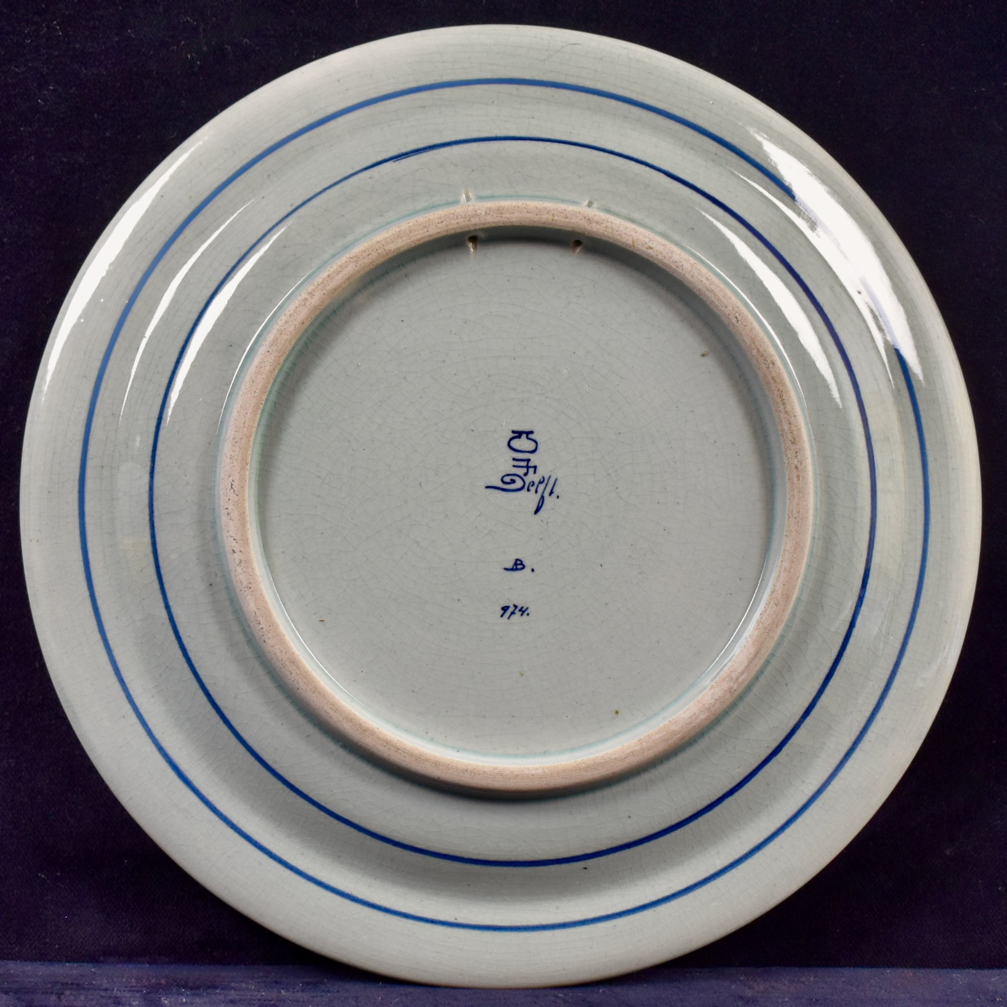 Dutch Blue & White Royal Delft Commemorative Plate Queen Emma 70th ...