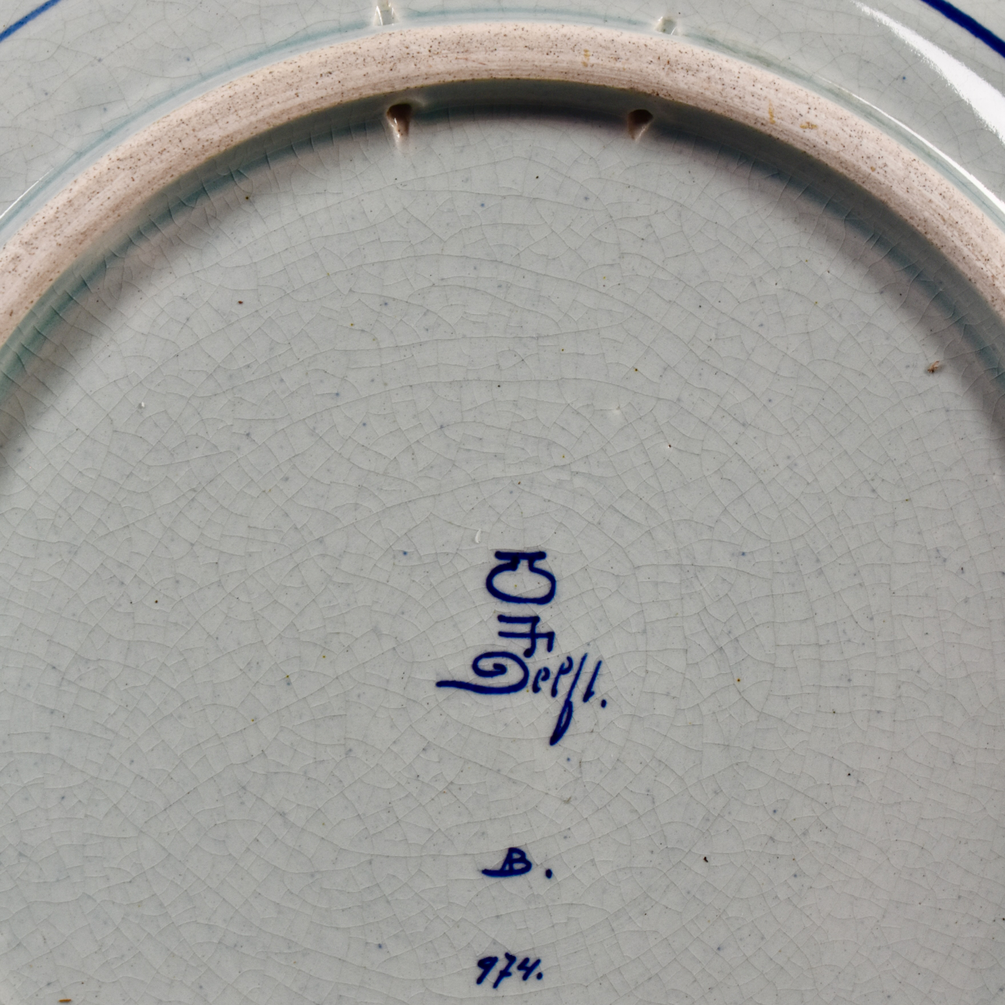 Dutch Blue & White Royal Delft Commemorative Plate Queen Emma 70th ...