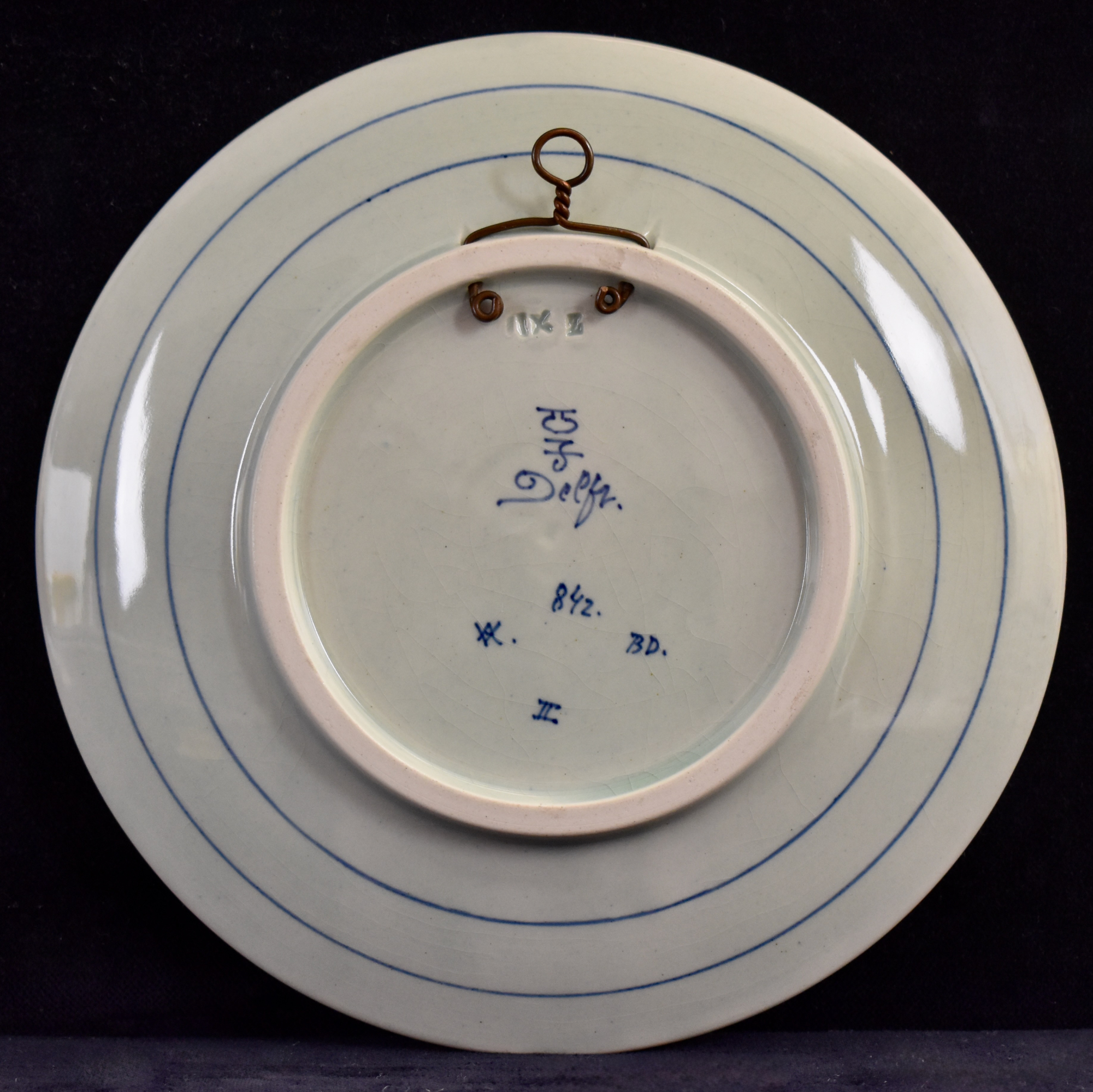 Dutch Blue & White Royal Delft Commemorative Plate In Memoriam Queen ...