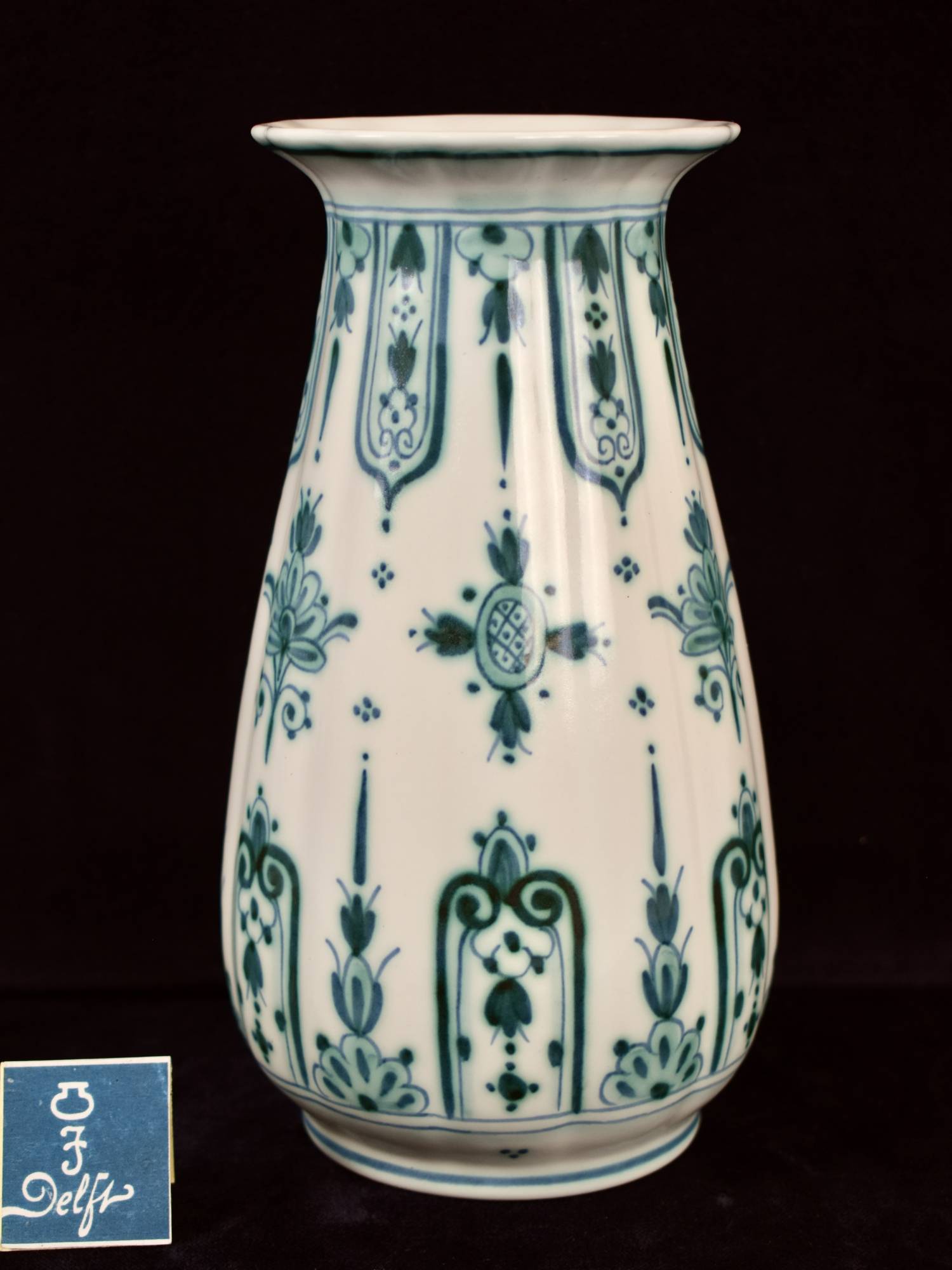 Rare Dutch Green & White Royal Delft Delvert Vase - 1969. SOLD - ROYAL ...