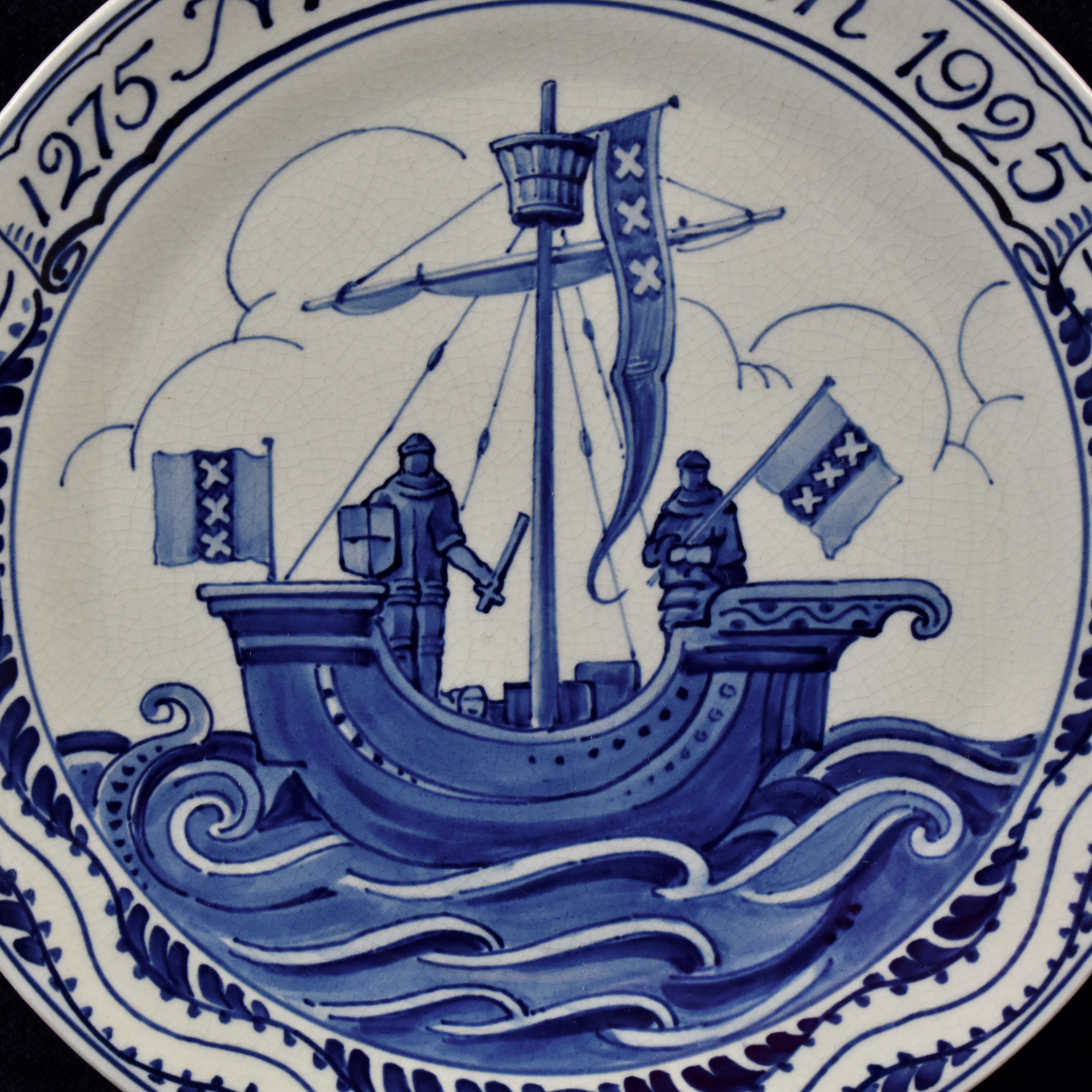 AMSTERDAM 750 YEARS Verry Rare Antique Royal Delft Plate City Seal ...