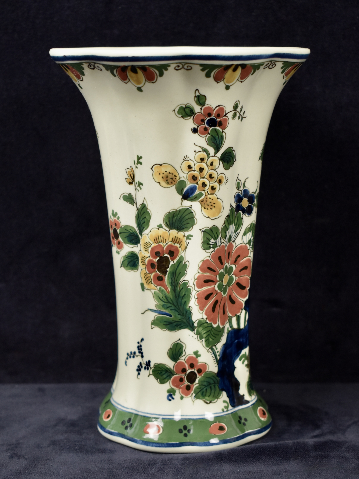 Dutch Polychrome Royal Delft Hand Painted Beaker Vase - 1971 - ROYAL ...