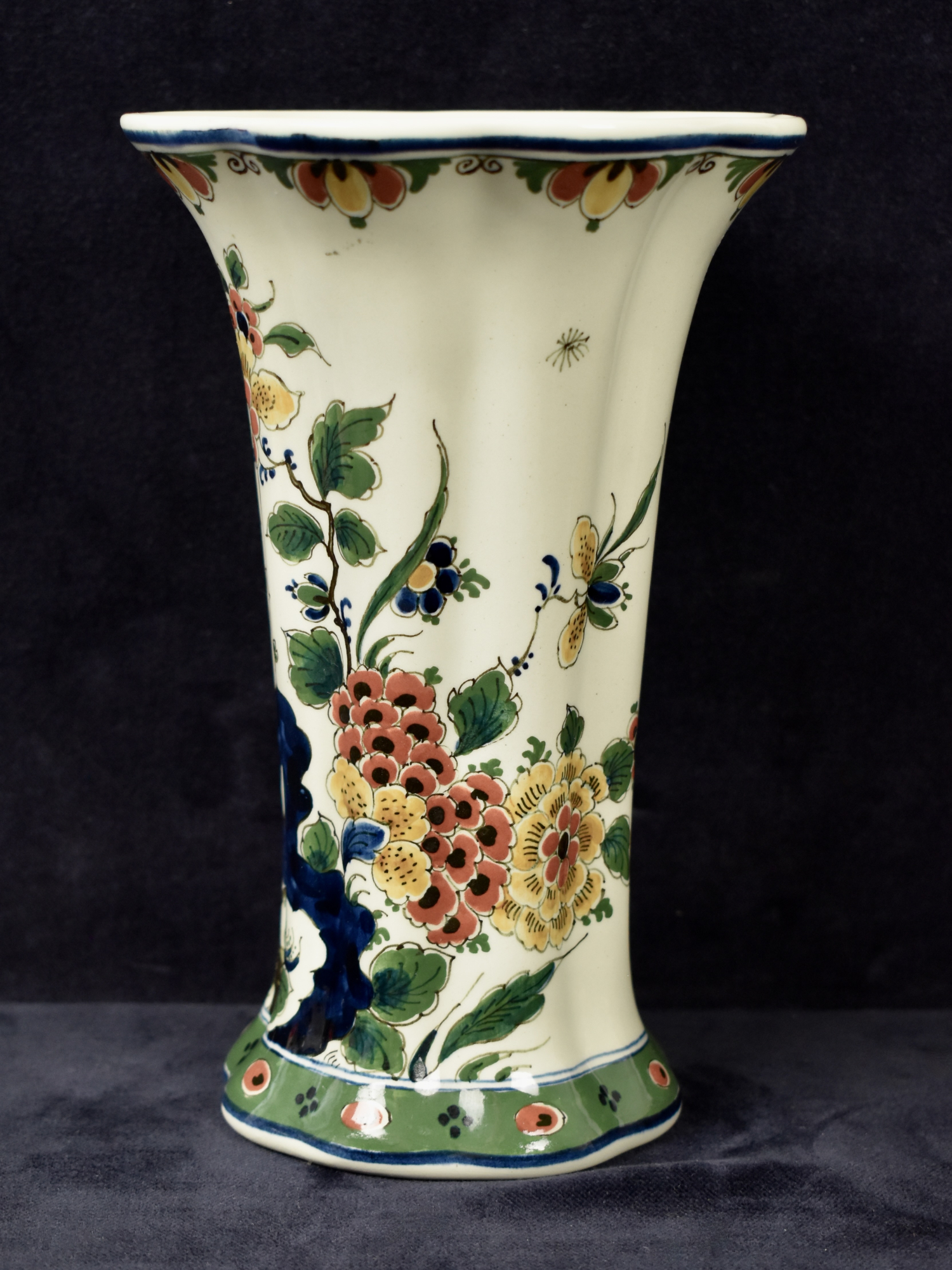 Dutch Polychrome Royal Delft Hand Painted Beaker Vase - 1971 - ROYAL ...