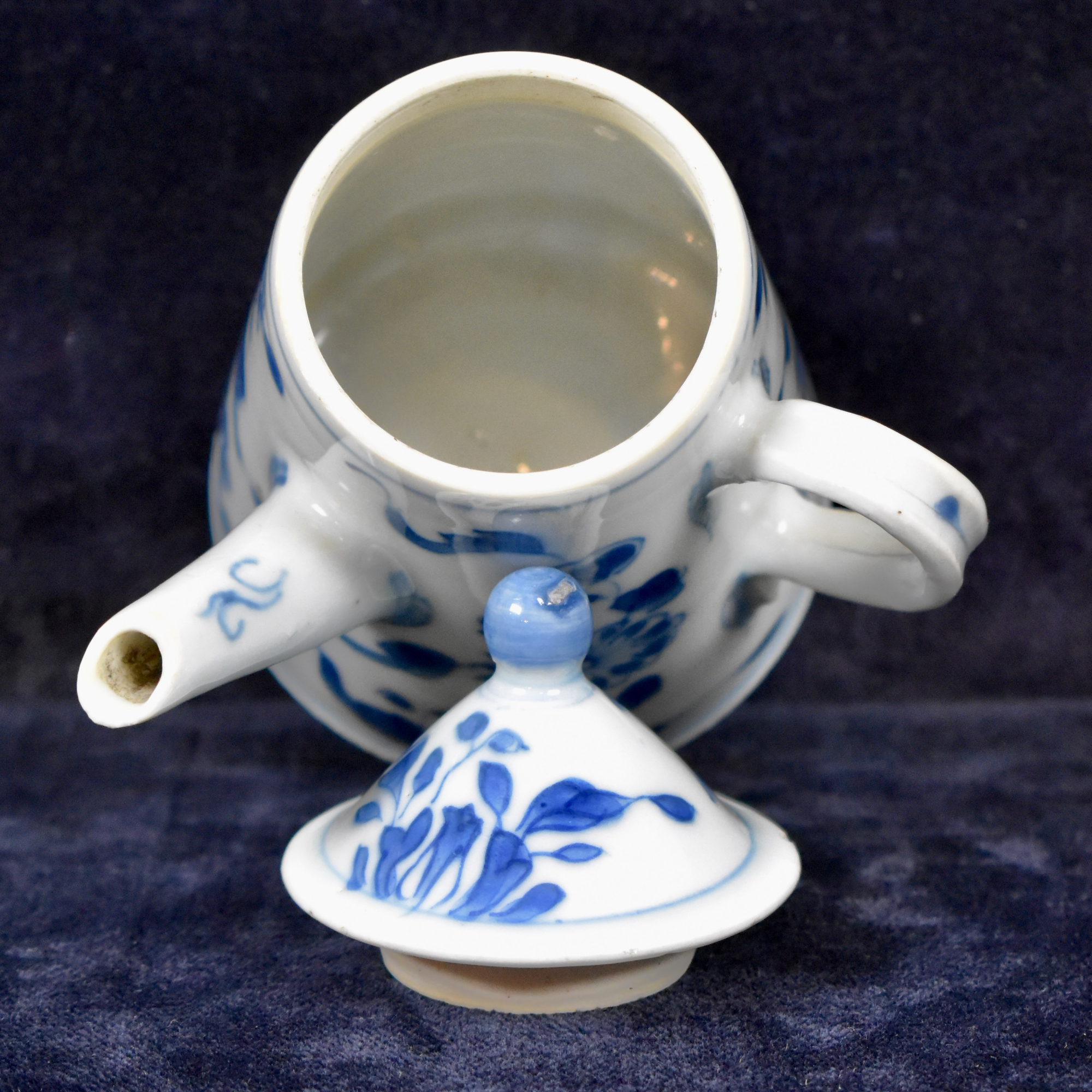Antique Chinese Qianlong Blue & White Porcelain Lighthouse Teapot and ...