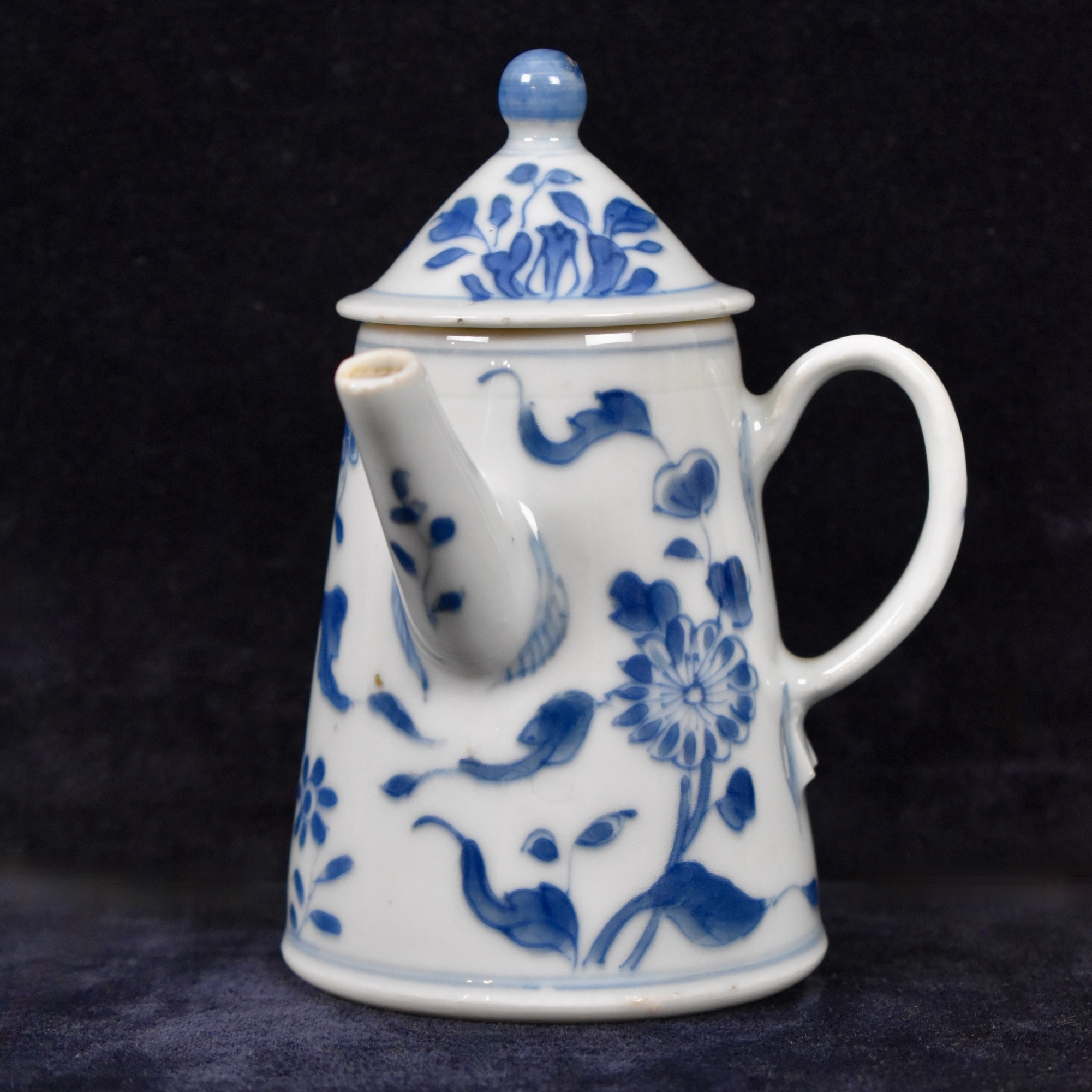 Antique Chinese Qianlong Blue & White Porcelain Lighthouse Teapot and ...