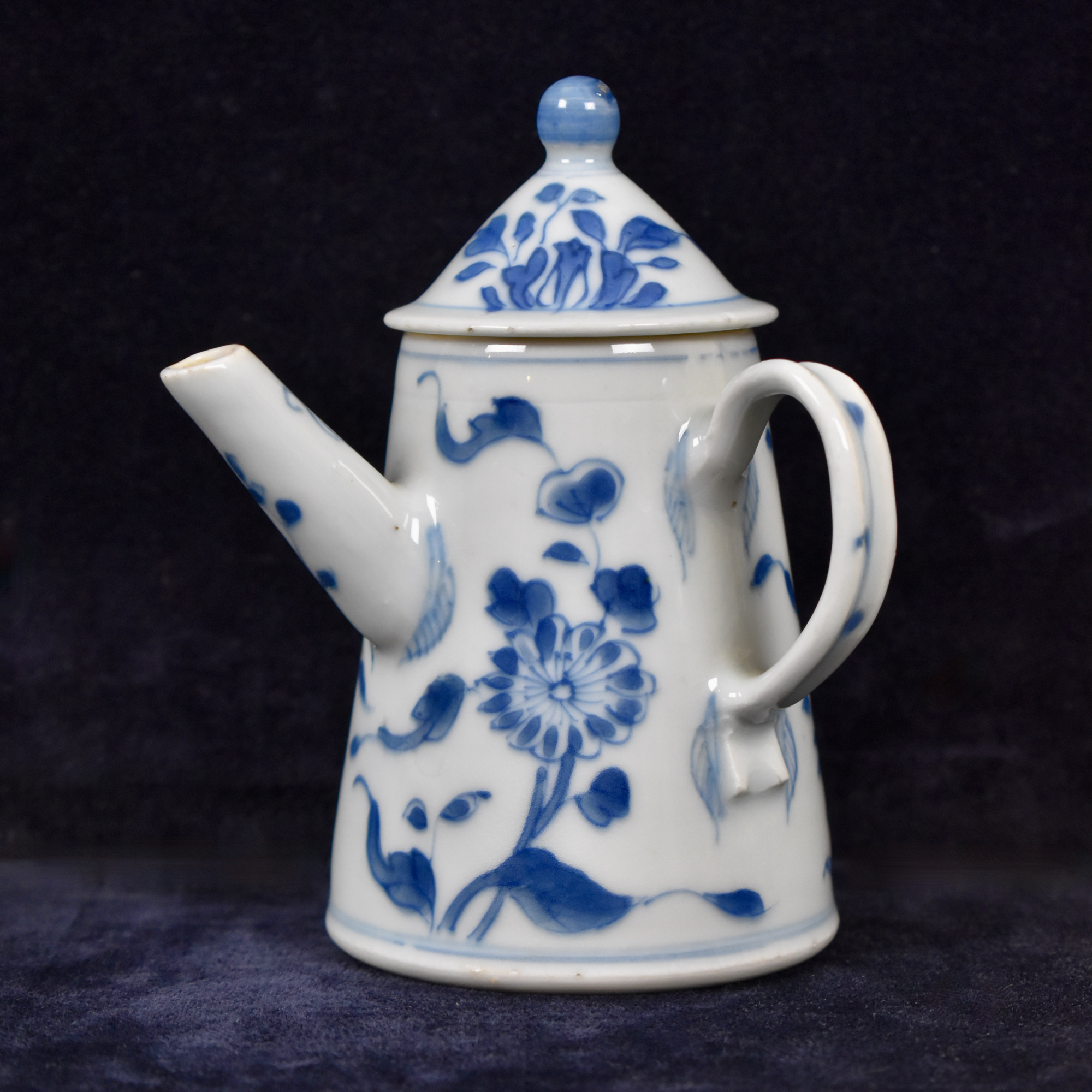 Antique Chinese Qianlong Blue & White Porcelain Lighthouse Teapot and ...
