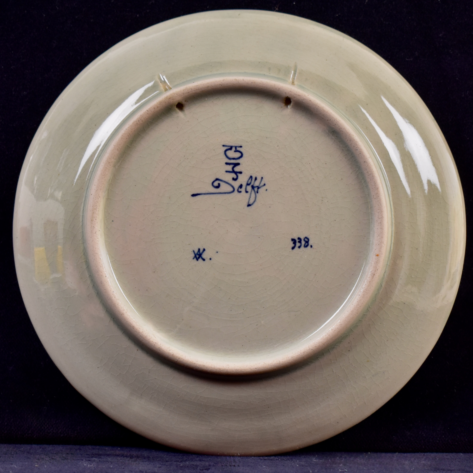 Antique Dutch Red, Blue & White Royal Delft Commemorative Plate ...