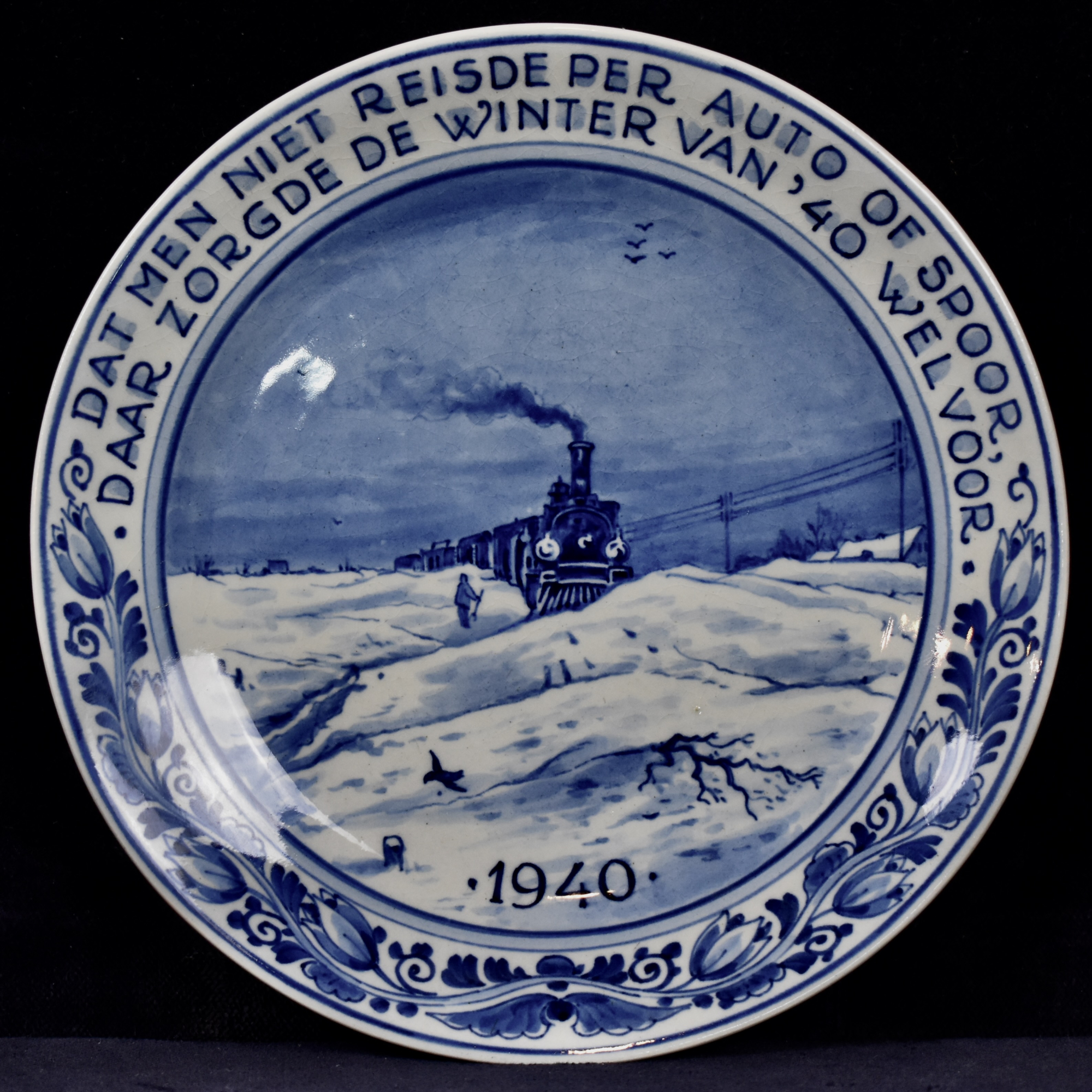 Dutch Blue & White Royal Delft Hand Painted Commemorative Plate - 1940 ...