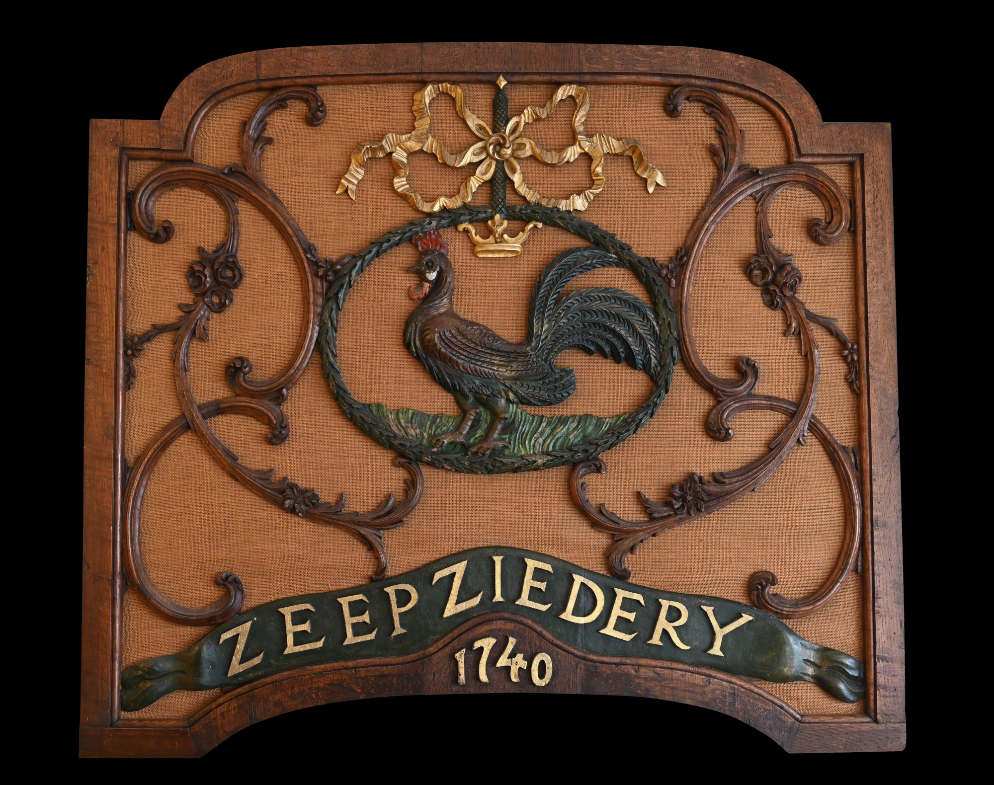 A Dutch transom window from 'De Gekroonde Haan' soap factory in Leiden ...