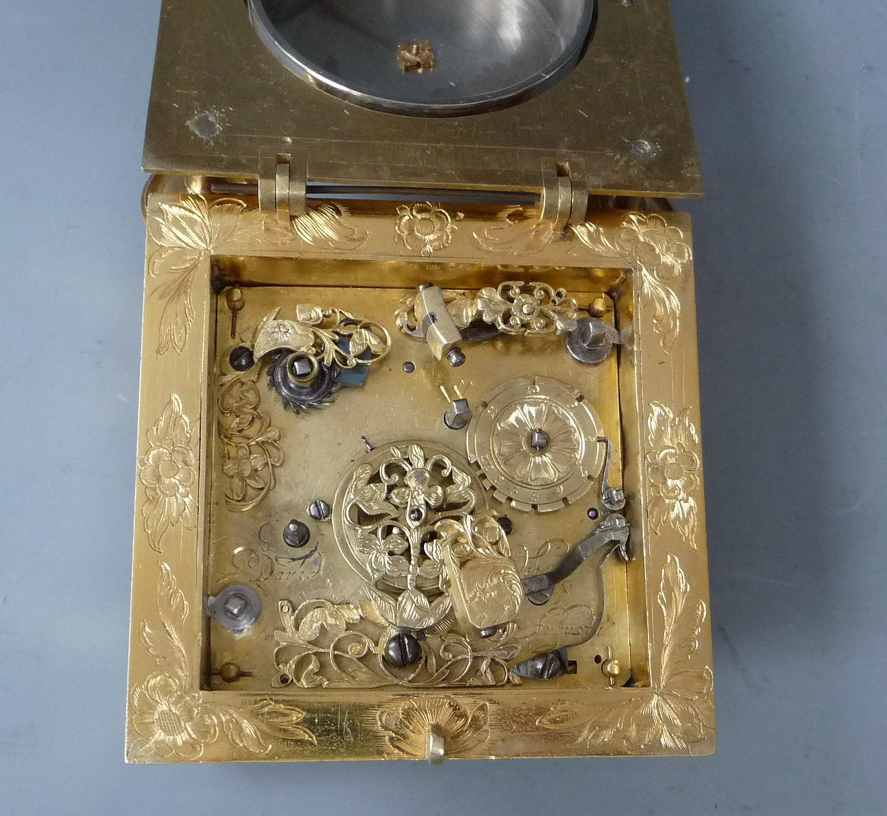 A Renaissance Tischuhr / a single hand table clock by David Weber ...