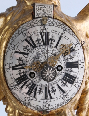 A decorative South German parcel gilt sculptural table clock, circa ...