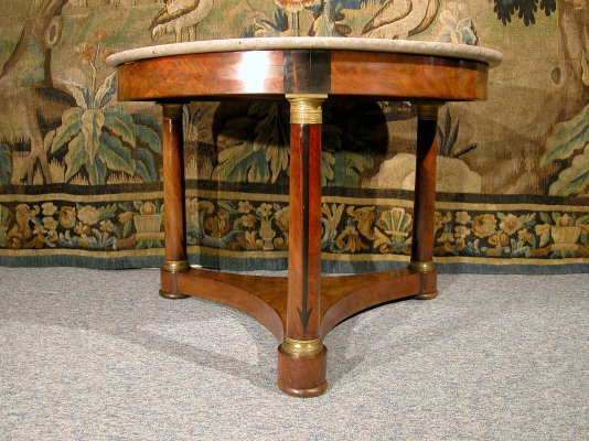 Antieke Nederlandse Mahoniehouten Empire Quèridon. Brussel - Chapuis ...