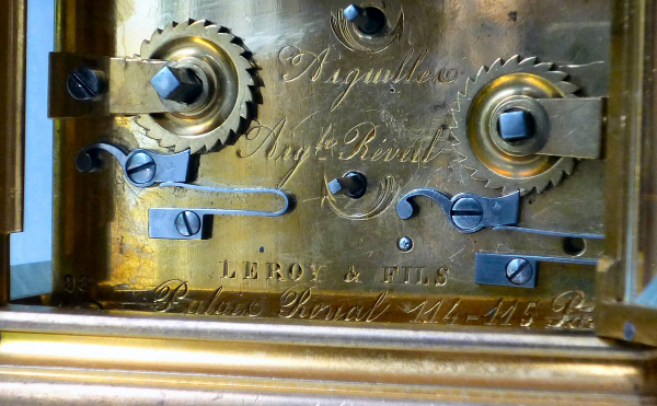 A gilt gorge case carriage clock, alarm and striking, Le Roy et Fils ...