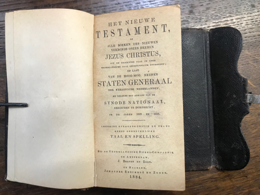 Antique Dutch Protestant STATEN BIBLE with Silver Clasp – 1884. SOLD | Hart