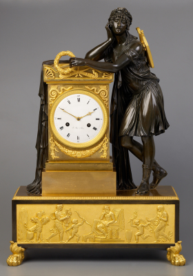 French Empire Mantel Clock depicting Orpheus | ArtListings