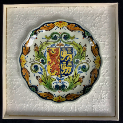 Rare Vintage Dutch Polychrome Royal Delft Hand Painted Sanders Plate ...