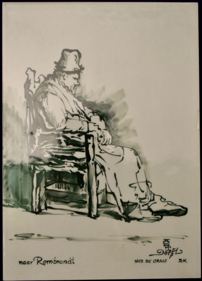 Rare Green & White Royal Delft Hand Painted Delvert Plaque - After ...