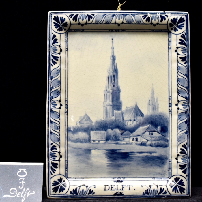 Antique Dutch Blue & White Royal Delft Plaque. City DELFT - 1901. SOLD ...