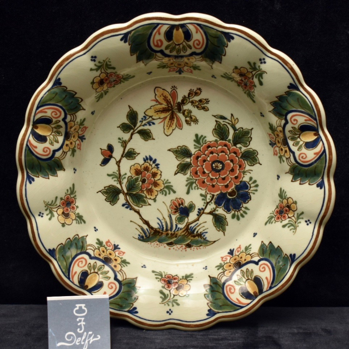 Dutch Polychrome Royal Delft Rimmed Bonbon Plate - 1959 - ROYAL DELFT ...