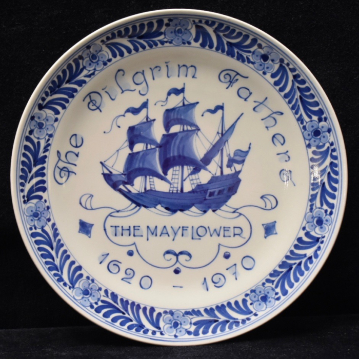 Royal Delft Commemorative Plate The Mayflower & The Pilgrim Fathers ...