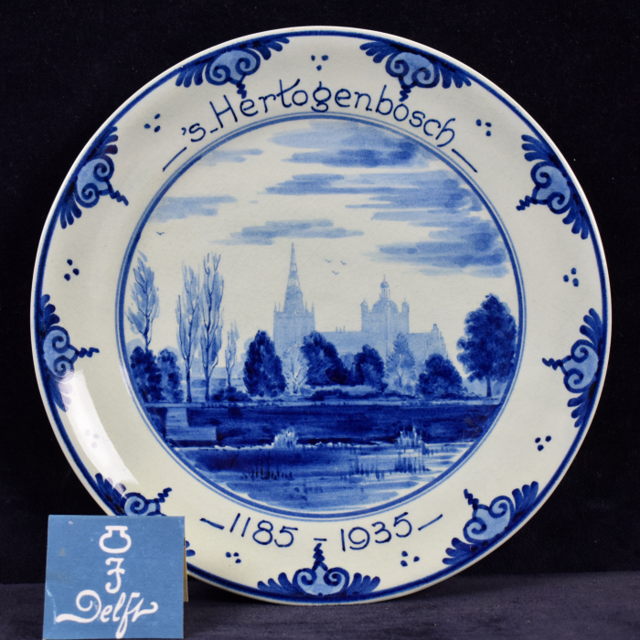 Very Rare Dutch Blue & White Royal Delft Commemorative Plate 's ...