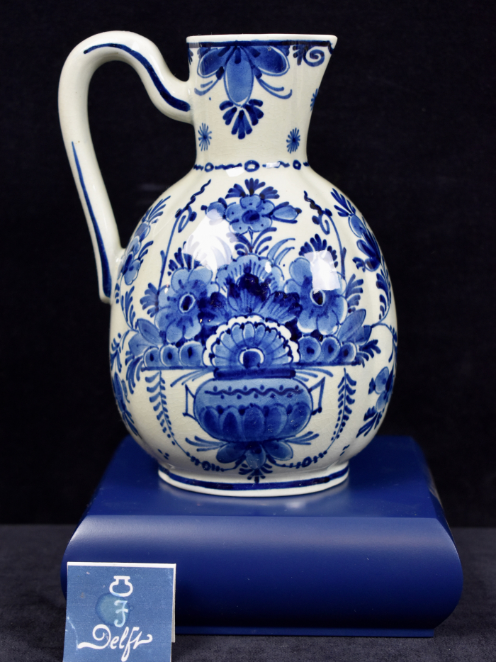 Antique Dutch Blue & White Royal Delft Hand Painted Milk Jug - 1917 ...