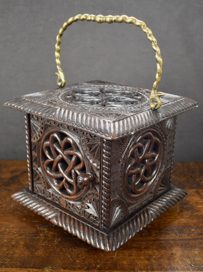 Antique Dutch 19th Century Oak Carved Foot Warmer - Anno 1740 | Hart