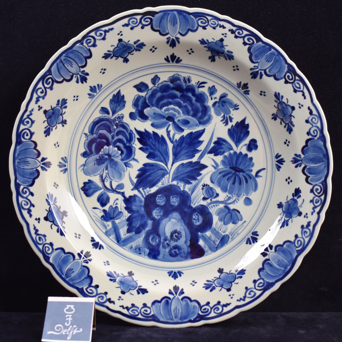 Antique Dutch Blue & White Royal Delft Hand Painted Rimmed Plate - 1923 ...
