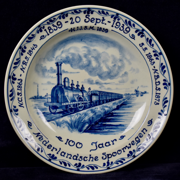 Rare Dutch Blue & White Zenith Delft Commemorative Plate 100 Years ...