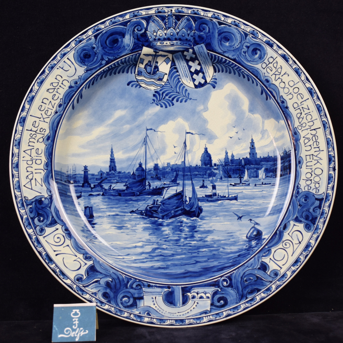 Zeldzame Antiek De Porceleyne Fles Groot Herdenkingsbord 650-jarig ...