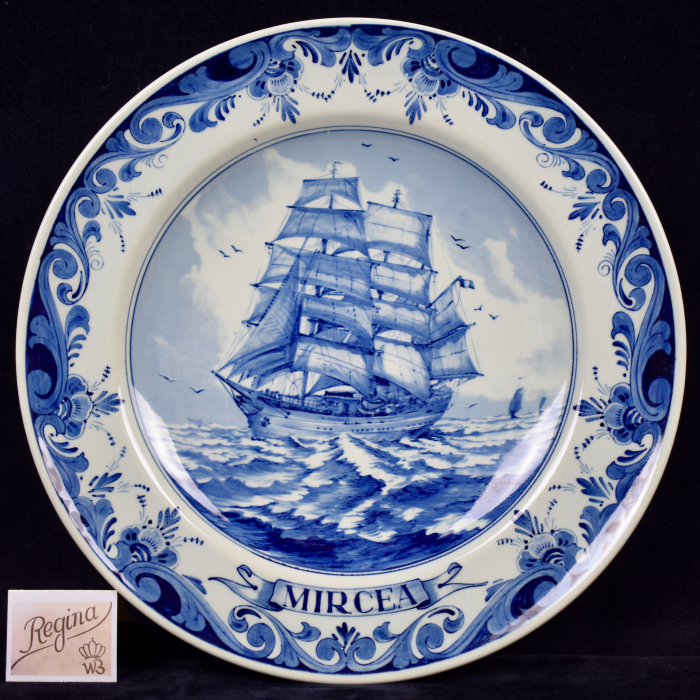 MIRCEA - Dutch Blue & White Regina Delft Hand Painted Maritime Tall ...