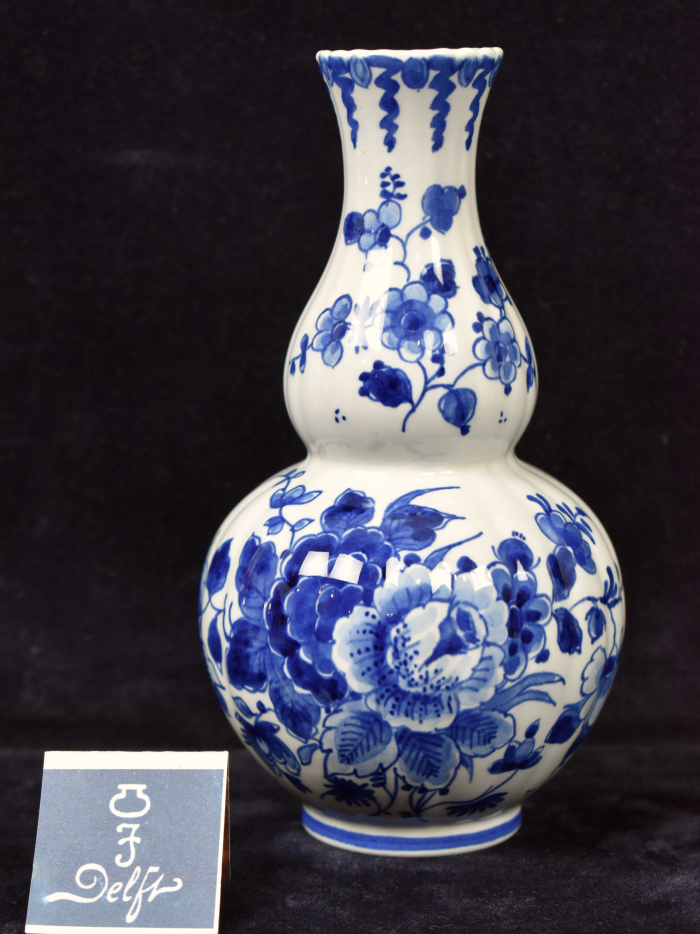 De Porceleyne Fles Klein Delfts Blauw Double-Gourd Vaasje / Fles - 1978 ...