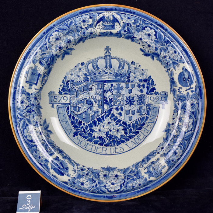 Dutch Blue & White Royal Delft Royal Remembrance Charger 1929 - 50 ...