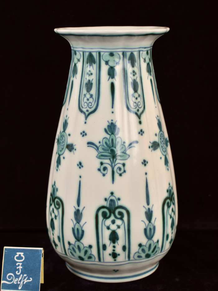 Rare Dutch Green & White Royal Delft Delvert Vase - 1969. SOLD - ROYAL ...