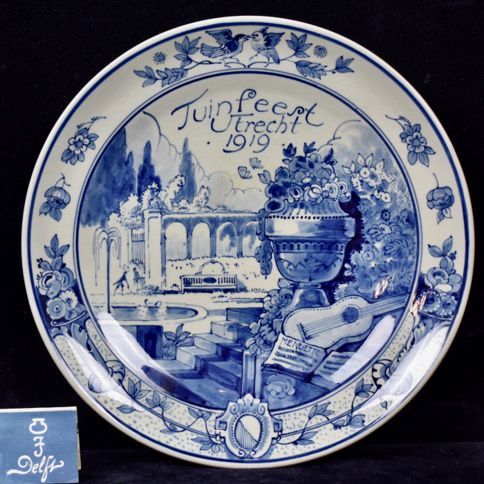 Very Rare Antique Dutch Blue & White Royal Delft Commemorative Plate ...