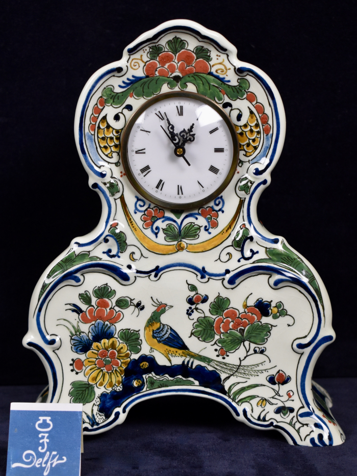 Small Dutch Polychrome Royal Delft Mantel Clock - 1977. SOLD - ROYAL ...