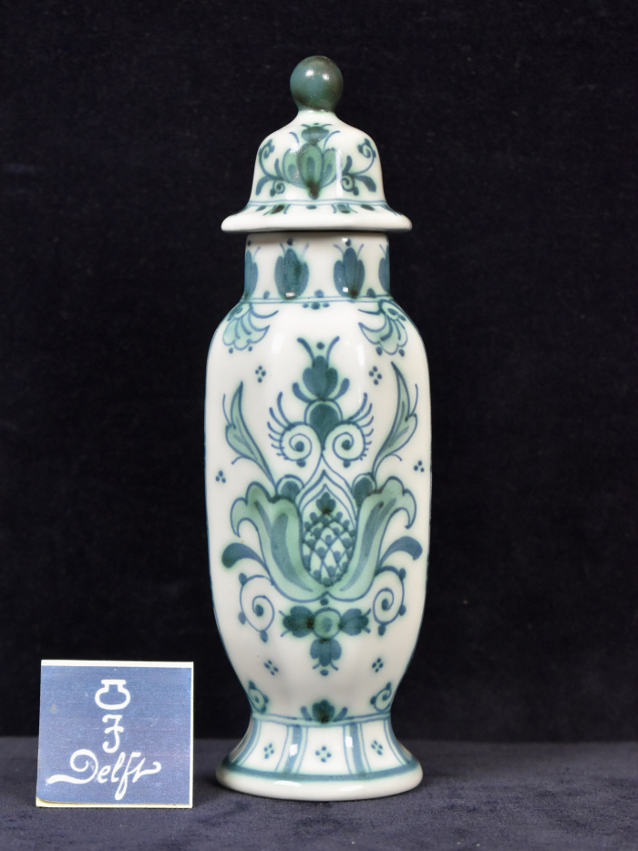 Kleine De Porceleyne Fles Groen Delft Delvert Dekselvaas / Pul - 1968 ...